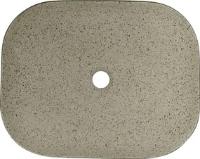 Umyvadlo na desku šedé a černé obdélník 48x37,5x13,5cm keramika 155098