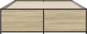 Rám postele dub sonoma 140 x 190 cm kompozitní dřevo a kov 3279898