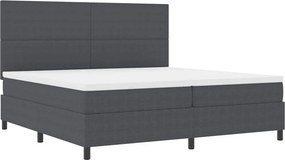 Postel s boxspringem s čelo Tmavě šedá a bílá 200 x 200 cm 3337572