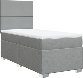 Box spring postel s matrací světle šedá 80 x 200 cm textil 3292608