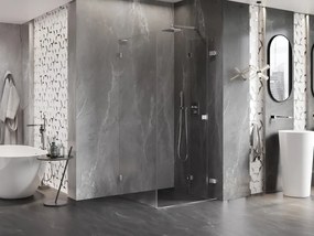 Mexen Lunar-F L, sklápěcí sprchový kout pravý 70 x 70 cm, 8mm čiré sklo, chromový profil, 836L-070-070-01-00-P