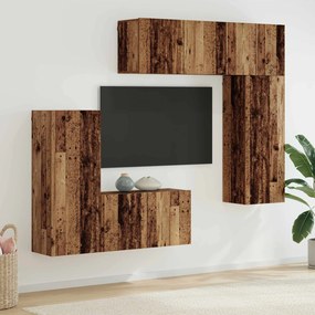 Nástěnná skříňka na TV 5 ks Staré dřevo Kompozitní dřevo 3402776