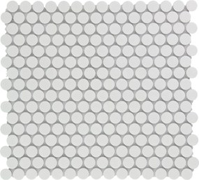 FIN Keramická mozaika bílá Mozaika KOLEČKA White Mat prům. 1,9 (31,5x29,1) cm - VKN140