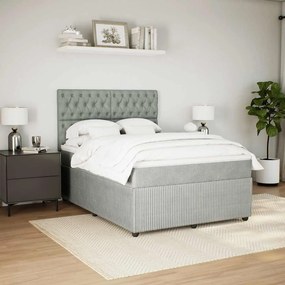 Box spring postel s matrací světle šedá 160x200 cm samet 3294688
