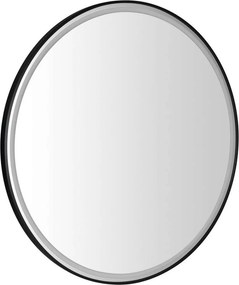 Sapho - Zrcadlo Kadris s LED osvětlením, průměr 80 cm, matná černá KD080