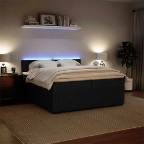 Box spring postel s matrací černá 200x200 cm samet 3290132