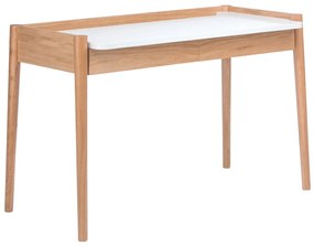 OnaDnes -20% Dubový pracovní stůl Woodman Feldbach 126x60 cm s bílou deskou