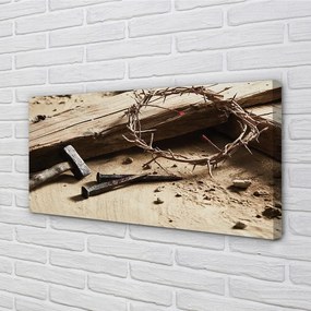 Obrazy na plátně Kříže pro trny kladivo 125x50 cm