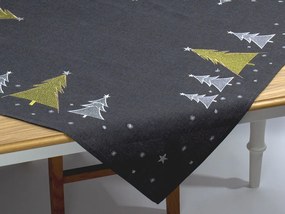 Vánoční vyšívaný ubrus Bílé Vánoce TiaHome - 40x85 cm