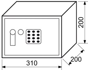 Richter Czech Ocelový sejf s elektronickým zámkem, číselnou klávesnicí a páčkou k otevření  RS.20.EDK