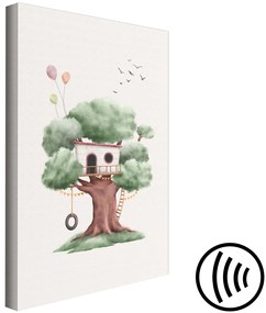 Obraz Domeček na stromě (1-dílný) svislý - barevná kompozice pro děti