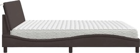 Postel s matrací Hanko tmavě hnědá 200 x 200 cm textil 3310555