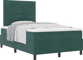 Postel s boxspringem s čelo Tmavě zelená 120 x 190 cm samet 3339821