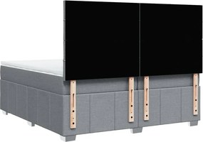 Box spring postel s matrací světle šedá 200 x 200 cm textil 3291775
