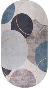 Modro-šedý pratelný koberec 80x120 cm Oval – Vitaus