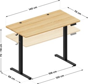 Elektrický výškově nastavitelný stůl Mark Adler Leader 7.3 Dub Craft