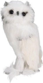 Bílá zimní sovička 24 cm