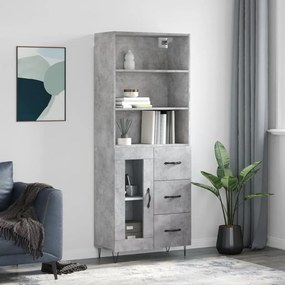 Skříň highboard betonově šedá 69,5x34x180 cm kompozitní dřevo,  3189505