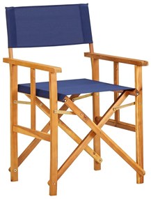Režisérská židle masivní akáciové dřevo modrá - Default Title
