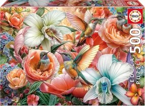 EDUCA Puzzle Zahrada kolibříků / 500 dílků / 48 x 34 cm