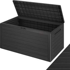 Zahradní úložný box Woody 280L antracitová dekor dřeva voděodolné