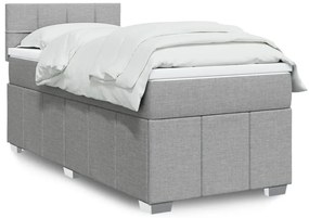 Box spring postel s matrací světle šedý 100 x 200 cm textil 3286979