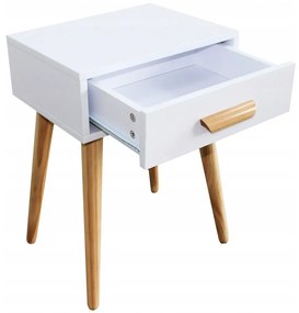 Moderní noční stolek, bílý konferenční stolek