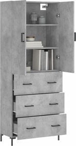 Skříň highboard betonově šedá 69,5x34x180 cm kompozitní dřevo 3195847
