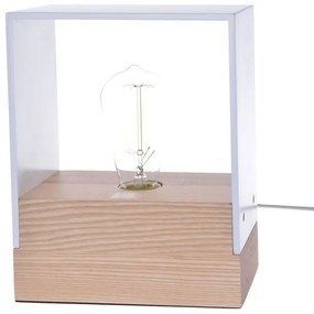 Bílá hranatá stolní lampa 2341