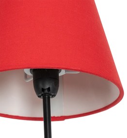 Designová stojací lampa černá s látkovými stínidly 5 světel - Melis