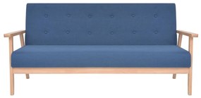 vidaXL Trojmístná sedačka, textil, modrá
