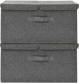 Úložné boxy 2 ks textil 50 x 30 x 25 cm antracitové 332913