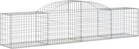 Klenuté gabionové koše 15 ks 300x50x60/80 cm pozinkované železo 3146677