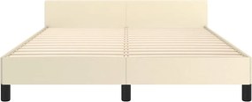 Rám postele s čelem krémový 140x190 cm umělá kůže 3125447