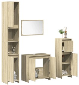 4dílný set koupelnového nábytku dub sonoma kompozitní dřevo 3324969