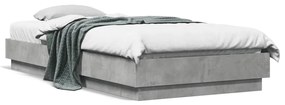 Rám postele s LED osvětlením betonově šedý 90 x 200 cm,  839514