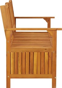 vidaXL Úložná lavice s poduškou 148 cm masivní akáciové dřevo [316743] Barva: Hnědá a bílá