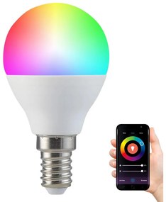 Polux | RGB LED Stmívatelná žárovka G45 E14/5,5W/230V 3000-6500K Wi-Fi Tuya | SA1122