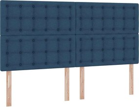 Postel s úložným prostorem s čelo Modrá 200 x 200 cm Textil 3372232
