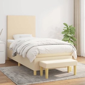 Box spring postel s matrací krémová 90x190 cm textil 3136962