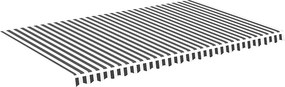 Náhradní plachta na markýzu antracitová a bílá 500 x 300 cm polyesterová 311991