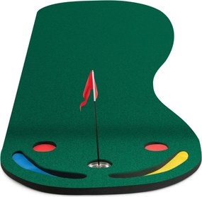 Costway Golfová podložka na odpalování se 3 odkládacími kelímky a 1 skládací