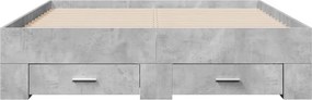 Rám postele se zásuvkami betonově šedý 120 x 190 cm kompozit 3280415