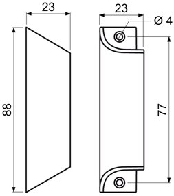 Hliníkové madlo balkónových dveří MAD.6010, bronzová