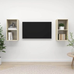 Nástěnné TV skříňky 2 ks dub sonoma kompozitní dřevo 3079847