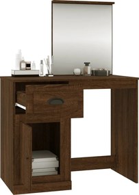 vidaXL Toaletní stolek se zrcadlem 90x50x132,5 cm kompozit [816767] Barva: dub sonoma