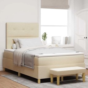Postel s boxspringem s čelo Krémová 200 x 120 cm textil 3344294