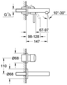 Grohe Concetto - Umyvadlová 2-otvorová baterie, chrom 19575001