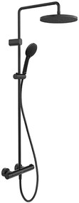 Duravit Sprchy - Sprchový set s termostatem, průměr 25 cm, 3 proudy, matná černá TH4282008046