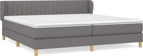 Box spring postel s matrací tmavě šedá 200x200 cm textil 3126990